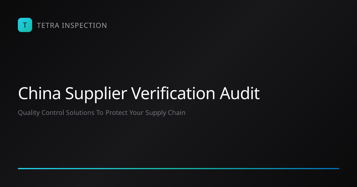 Supplier Verification: Catch Traders | Tetra Inspection